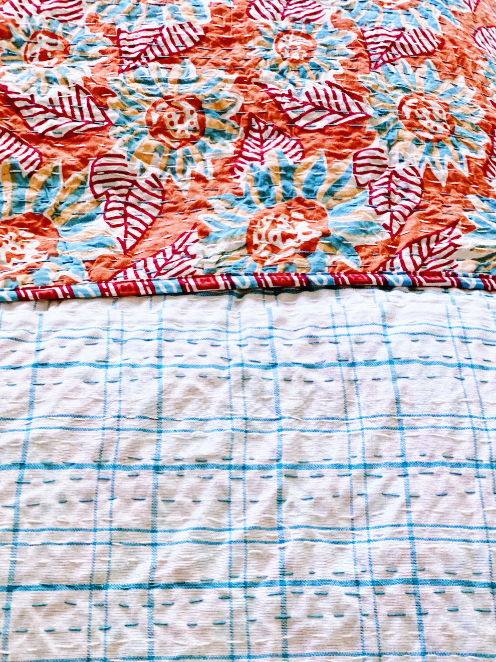 Positano Coastal Kantha Quilt|Peacocks And Paisleys – PEACOCKS AND PAISLEYS